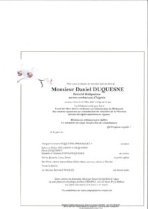 Visualisez le faire-part - Pompes funèbres Crespel